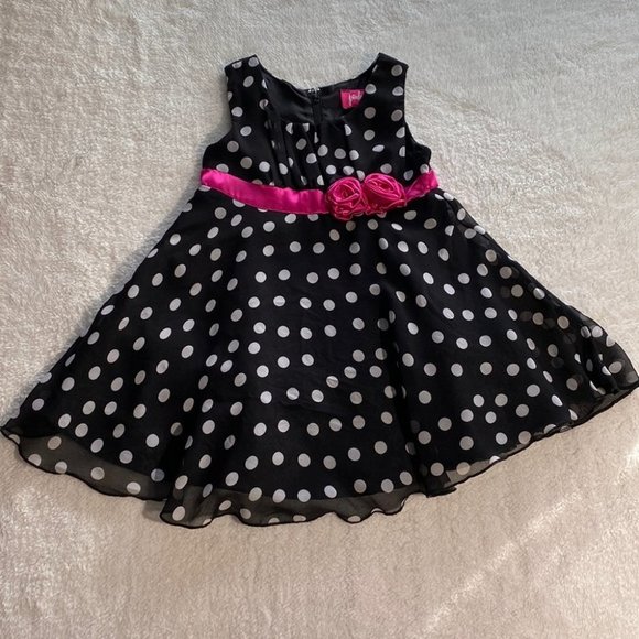Pinky | Dresses | Pinky Black Background And White Polkadots With ...